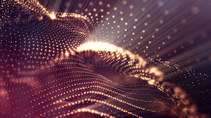 Abstract Dark Background As a Loopable Sequence with Glow Particles and Depth of Field. 3d ...