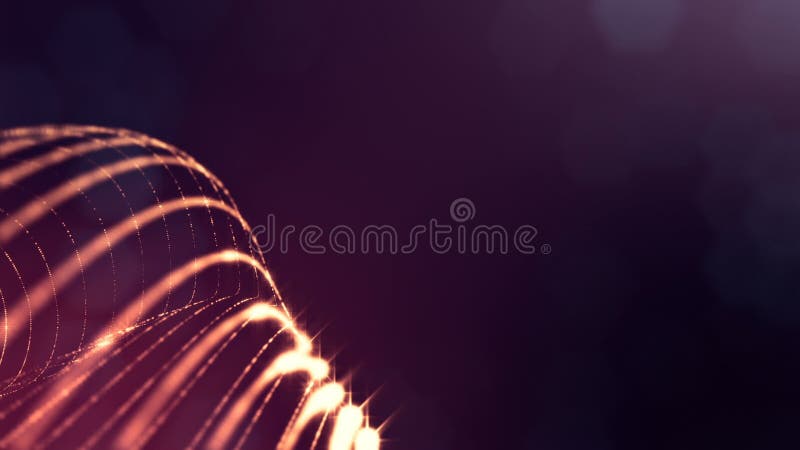 Abstract Dark Background As a Loopable Sequence with Glow Particles and Depth of Field. 3d ...