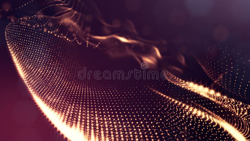 Abstract Dark Background As a Loopable Sequence with Glow Particles and Depth of Field. 3d ...