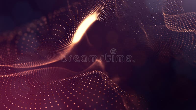 Abstract Dark Background As a Loopable Sequence with Glow Particles and Depth of Field. 3d ...