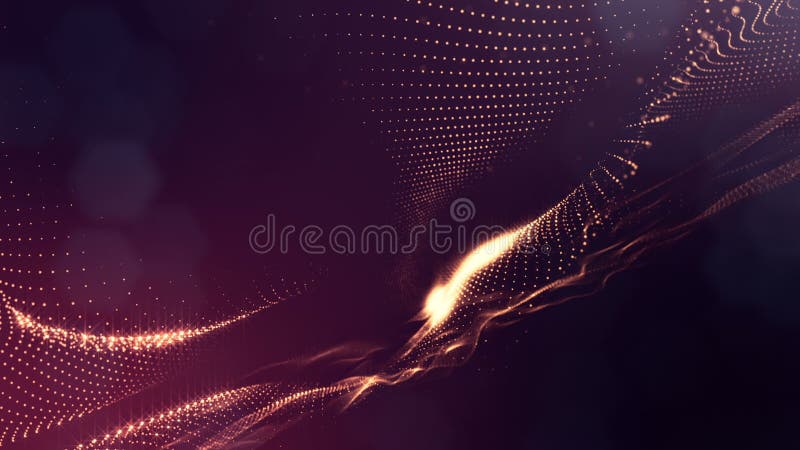 Abstract Dark Background As a Loopable Sequence with Glow Particles and Depth of Field. 3d ...