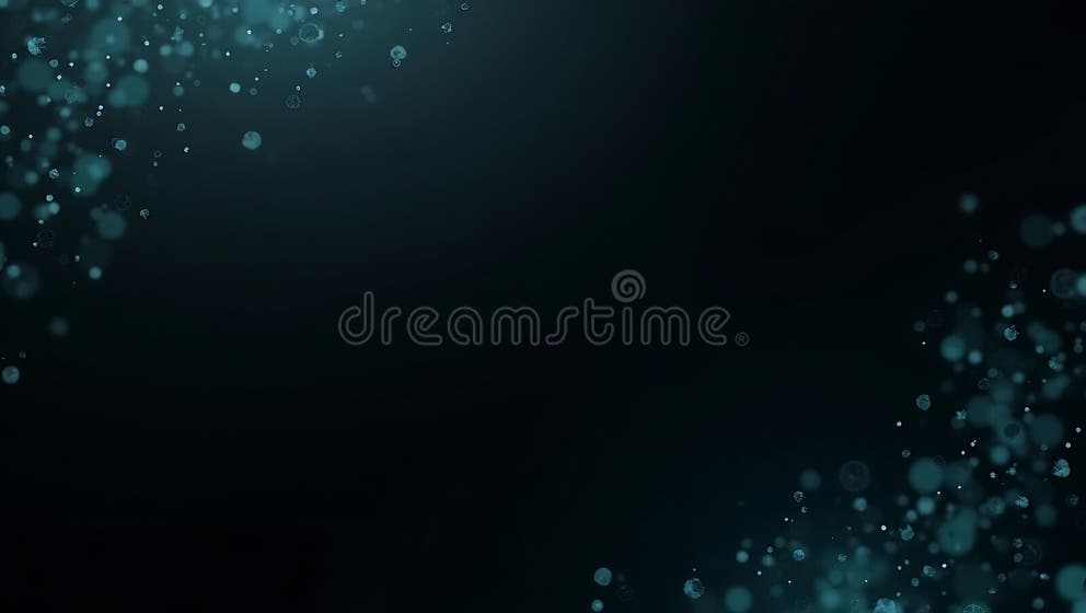 Abstract Dark Background with Blurred Teal Particles in Corner Clusters ...