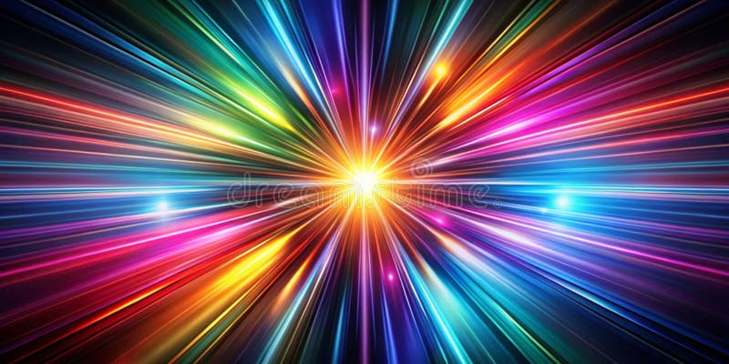 Abstract Dark Background with Colorful Rays Stock Illustration ...