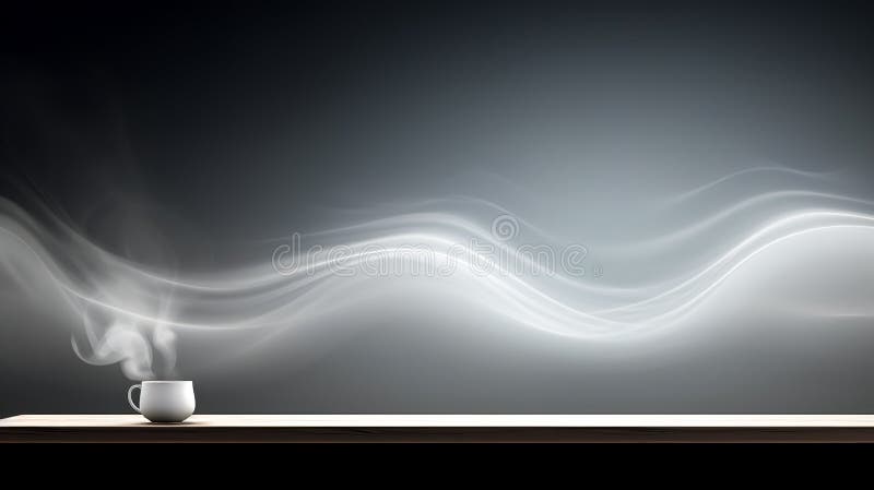 Abstract Dark Background with a Cup of Hot Drink and Steam. Stock ...