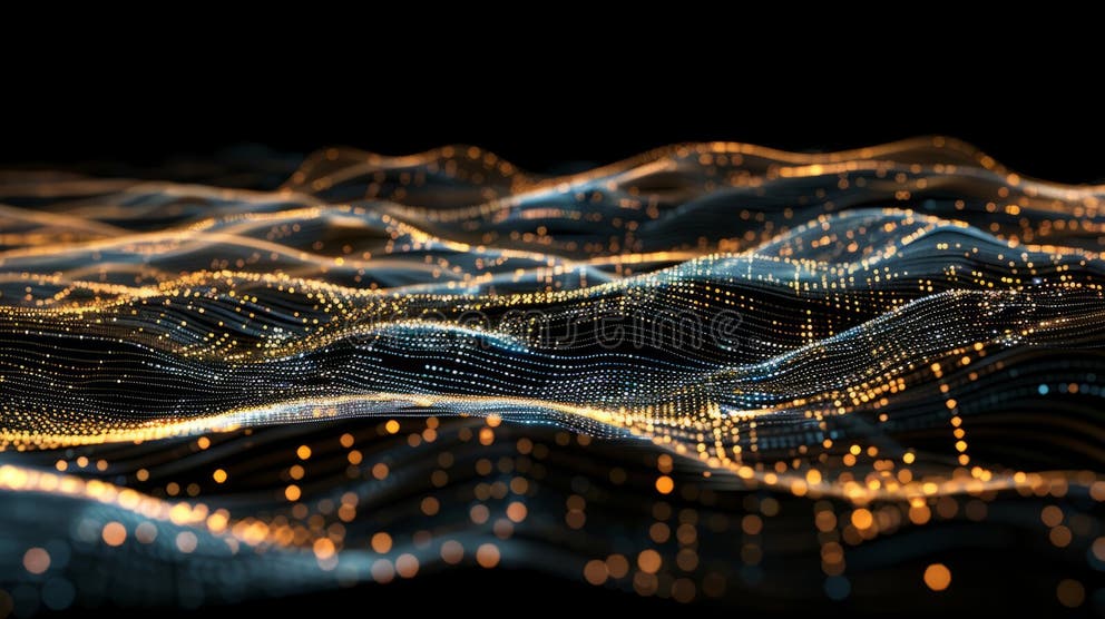 Abstract Data Stream Waveforms: Digital Network Background Stock ...