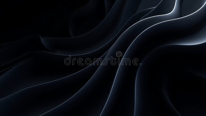 Abstract Dark Background with Flowing Curved Lines and Subtle Light ...