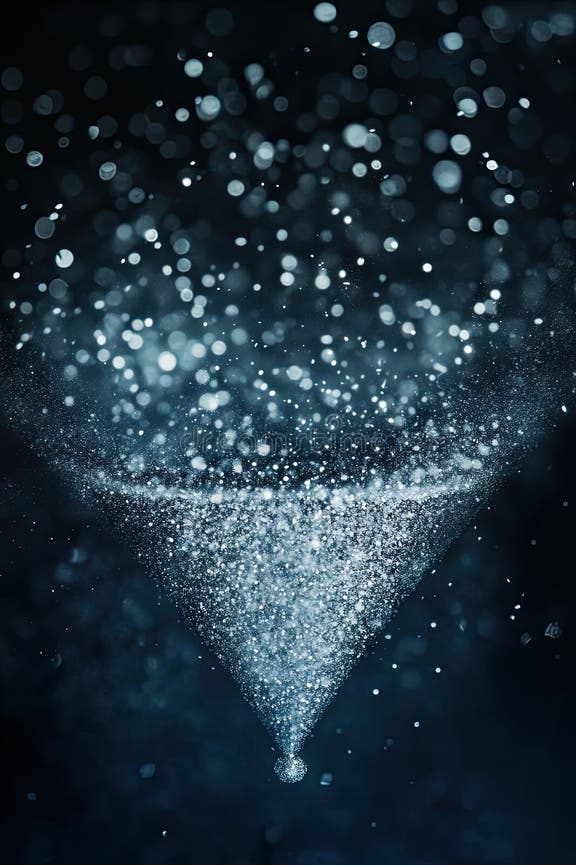 Abstract Dark Background Funnel of Snow Particles and Glitter Stock ...