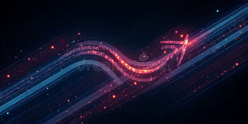 Abstract Dark Background with Glowing Lines Particles and a Stylized ...
