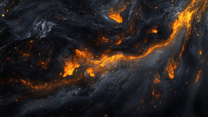 Abstract Dark Background with Glowing Orange Fire Texture Stock ...