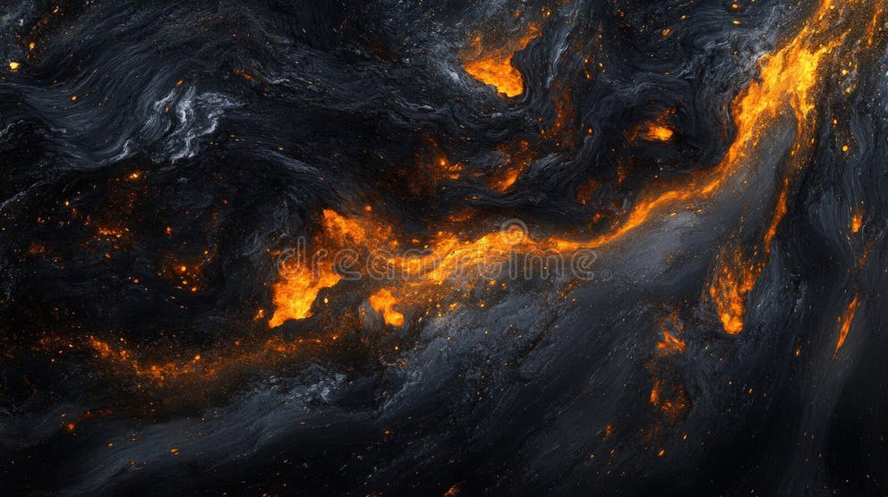 Abstract Dark Background with Glowing Orange Fire Texture Stock ...