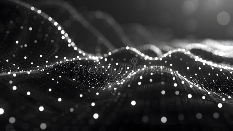 "Abstract Dark Background with Glowing Particles and Light Beams ...