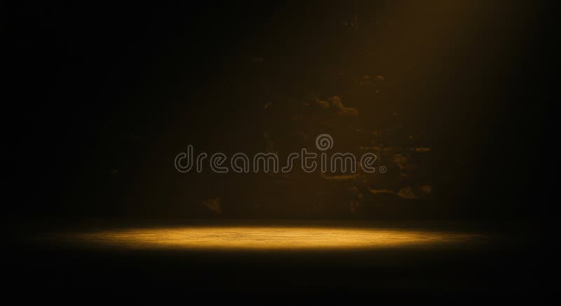 Golden Spotlight on Dark Background Stock Illustration - Illustration ...