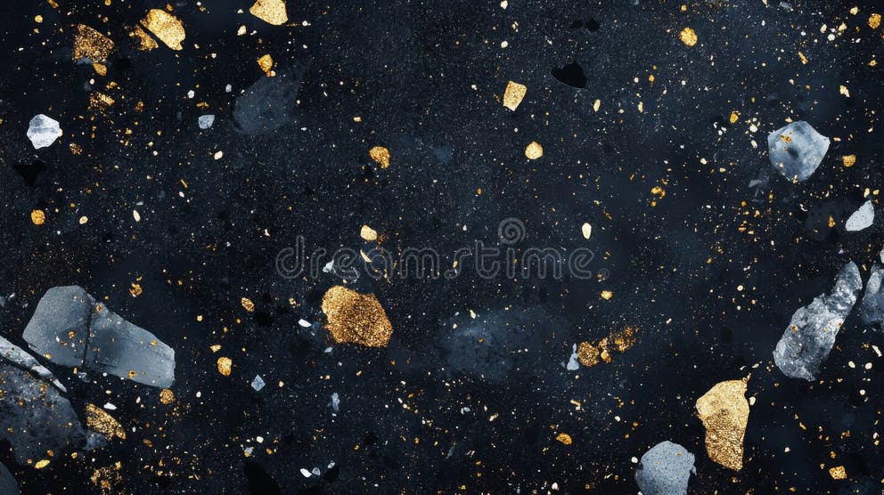 Abstract Dark Background with Golden and Silver Flecks Stock ...