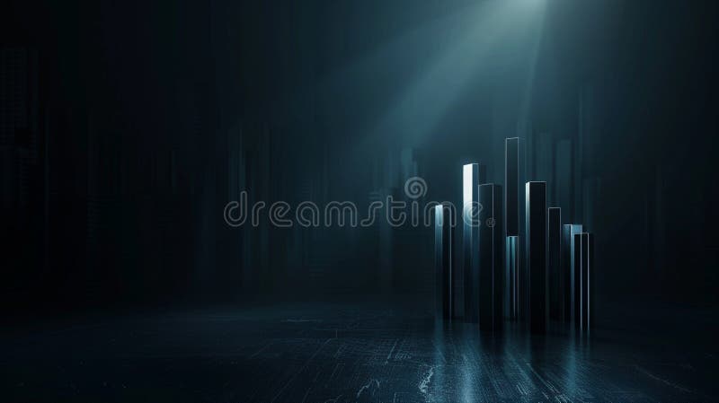 Abstract Dark Background with Illuminated Metal Bars Casting ...