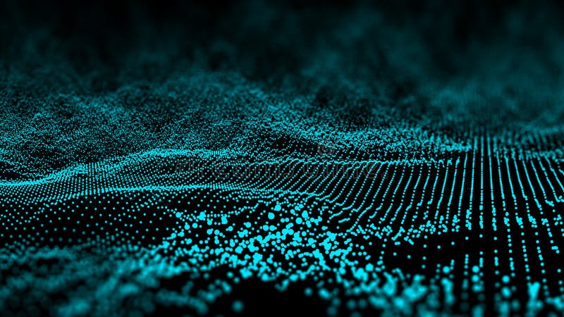 Abstract Dark Background with Moving Loop and Flicker Particles.Motion ...