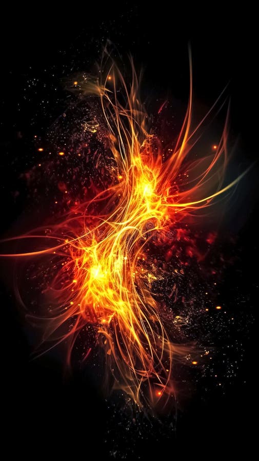Abstract Dark Background with Orange Flash of Light, Generative AI ...