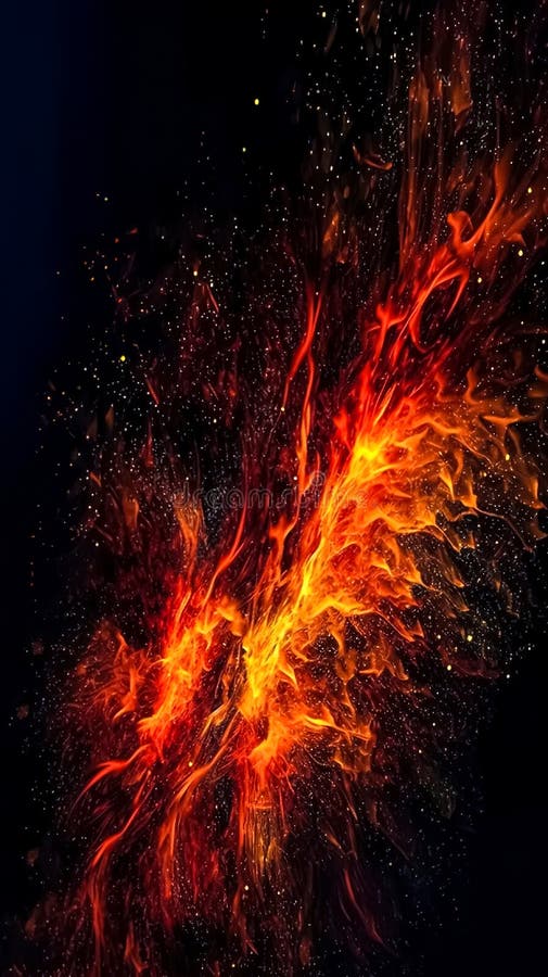 Abstract Dark Background with Orange Flash of Light, Generative AI ...