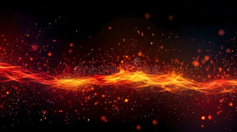 Abstract Dark Background with Orange Flash of Light, Generative AI ...
