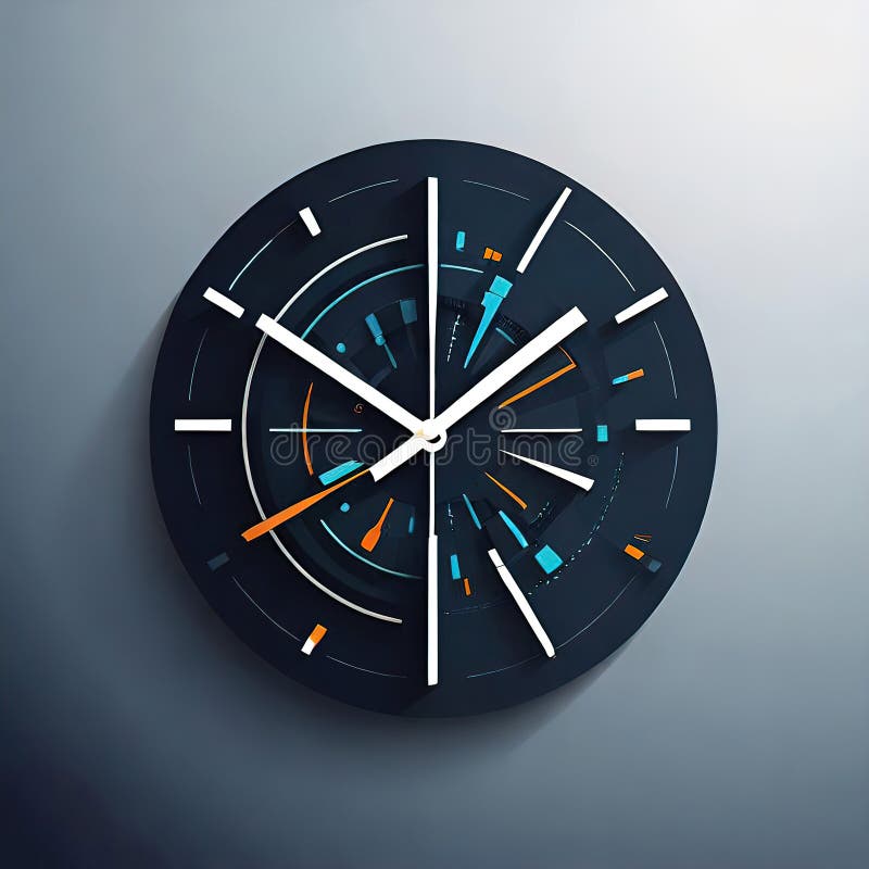 Abstract Dark Background on the Theme of Technology, Symbolizing the Operation of Clocks and ...