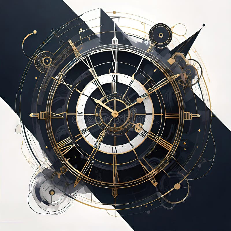 Abstract Dark Background on the Theme of Technology, Symbolizing the Operation of Clocks and ...