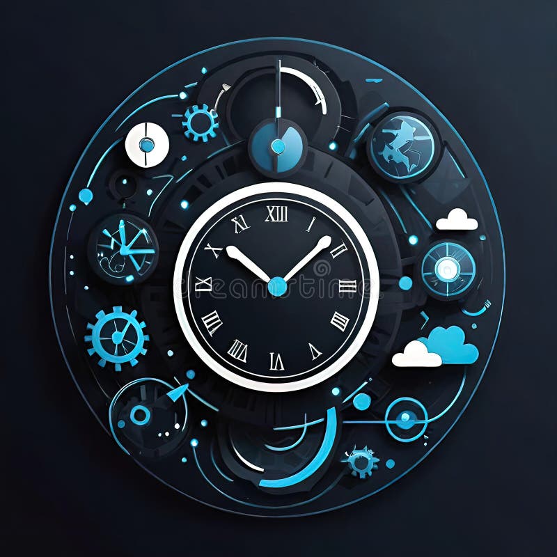 Abstract Dark Background on the Theme of Technology, Symbolizing the ...