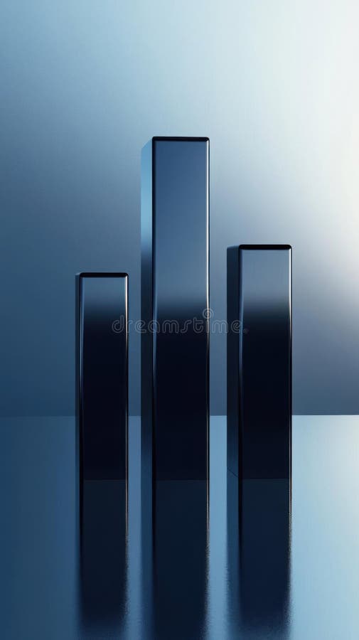 Abstract Dark Bars Rise, Growth Concept Visualized Elegantly Stock ...