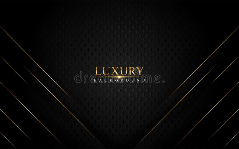 Abstract Dark Black Background Combine with Sharp Golden Line Stock ...