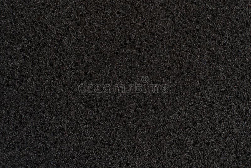 Abstract Dark Black Foam Rubber Texture, Macro View, Protection ...
