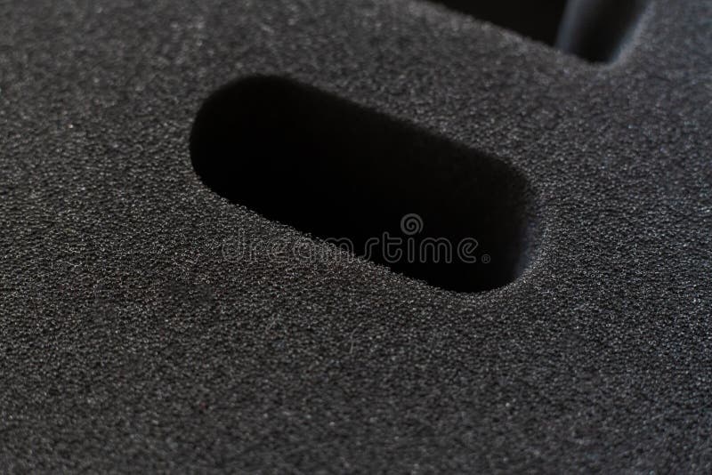Abstract Dark Black Foam Rubber Texture, Macro View, Protection ...