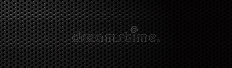 Abstract Dark Black Geometric Hexagonal Mesh Material Header. Metallic ...