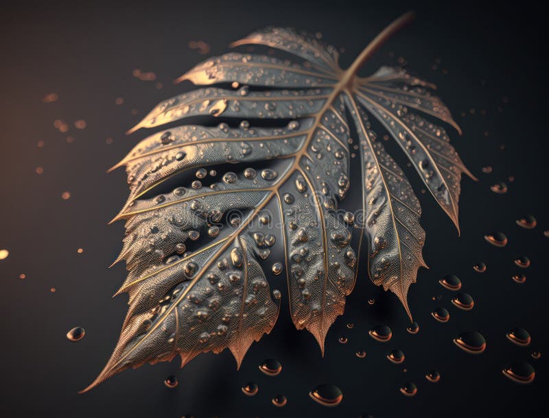 Abstract Dark Black Leaf Skeleton Background Created with Generative AI ...