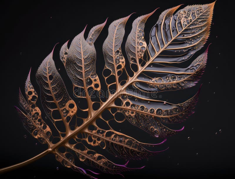 Abstract Dark Black Leaf Skeleton Background Created with Generative AI ...