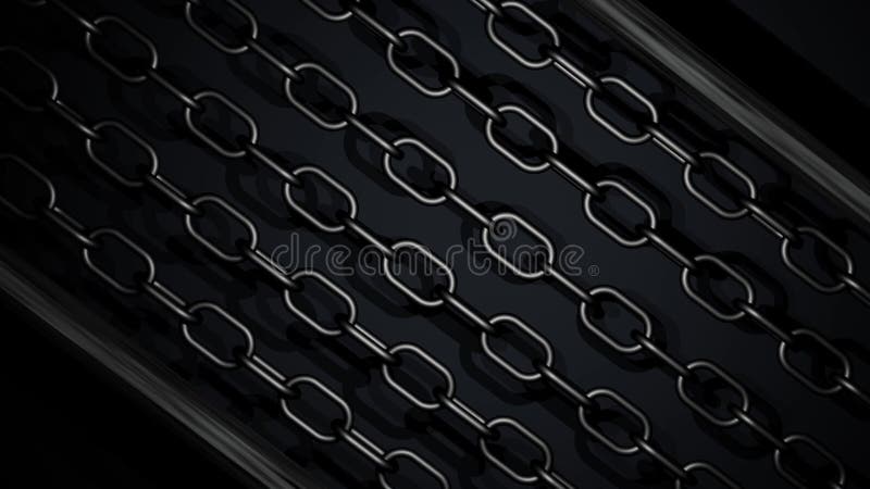 Abstract Dark Black Spinning Iron Chain with Dynamic Motion and Glowing ...