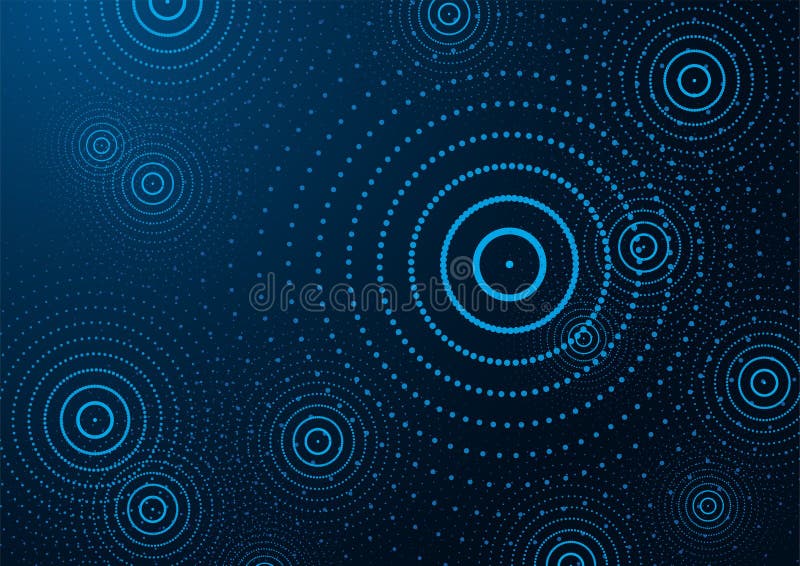 Abstract Dark Blue Backgound with Dotted Circles, Water Ripples ...