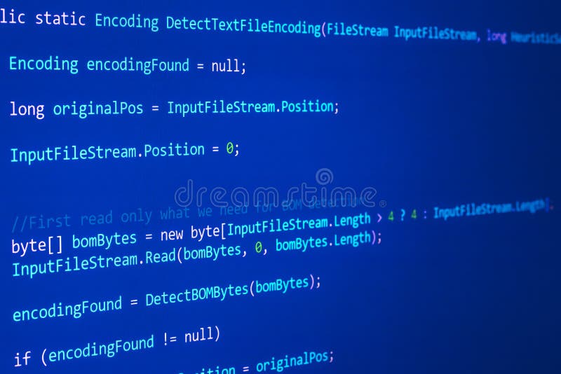 Abstract Dark Blue Background with Binary Code, Programming Concept ...