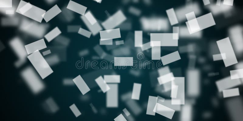 Abstract Dark Blue Background with Flying Rectangular Shapes Stock ...