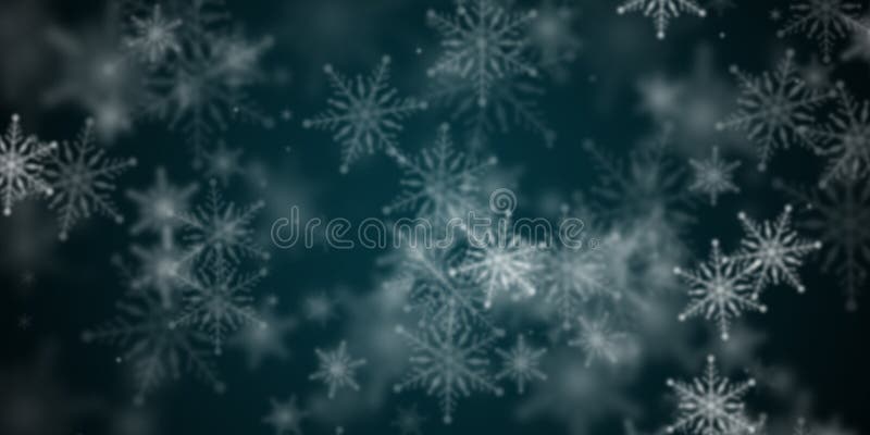 Abstract Dark Blue Background with Flying Snowflakes Stock Illustration ...