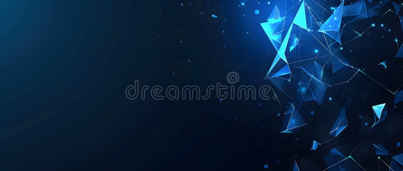 Abstract Dark Blue Background with Glowing Network Connections Stock ...