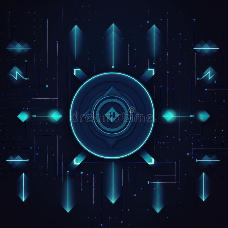 Abstract Dark Blue Background with Luminous Elements Stock Illustration ...