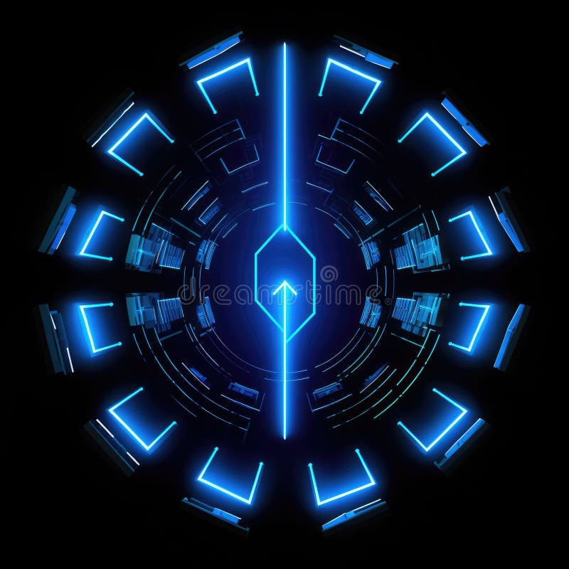 Abstract Dark Blue Background with Luminous Elements Stock Illustration ...