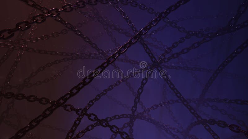 Abstract Dark Blue Background with Metal Chain. Tangled Chains Horror ...