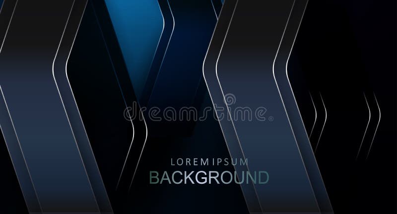 Abstract Dark Blue Background, Round Corner Arrows, Light Edging Stock ...