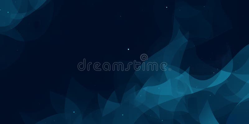 Abstract Dark Blue Background with Translucent Shapes and Scattered ...