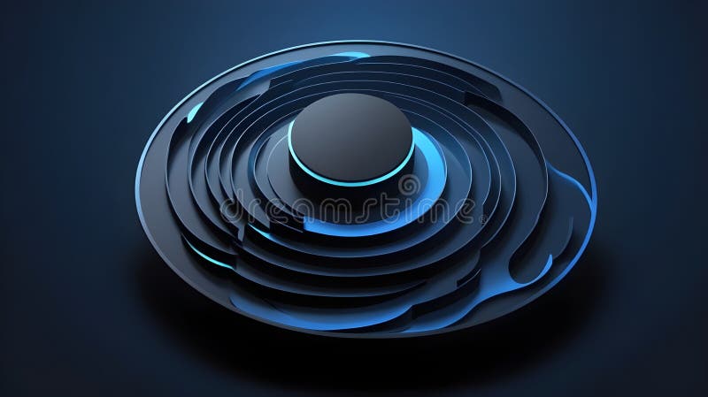 Abstract Dark Blue Circular Design Stock Illustration - Illustration of ...