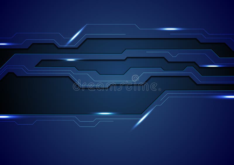 Abstract Dark Blue Concept Tech Background Stock Vector - Illustration ...