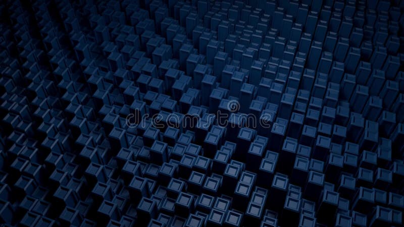 Abstract Dark Blue Cubes 3D Render: a Deep Dive into Geometric Patterns ...