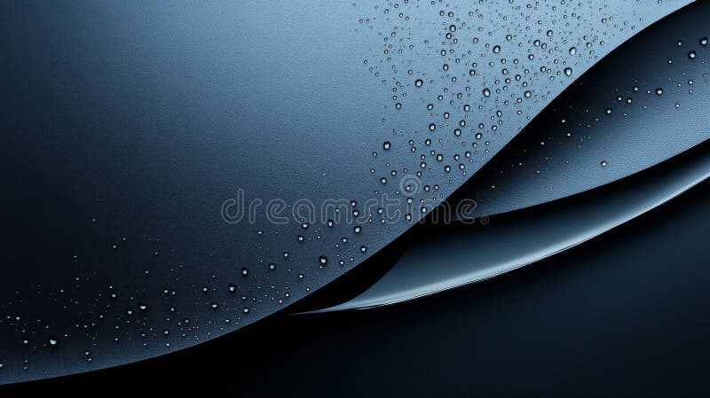 Abstract Dark Blue Curves with Water Droplets Stock Illustration ...