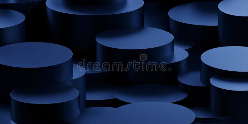 Abstract Dark Blue Cylinders Background, 3D Render High Quality Image ...