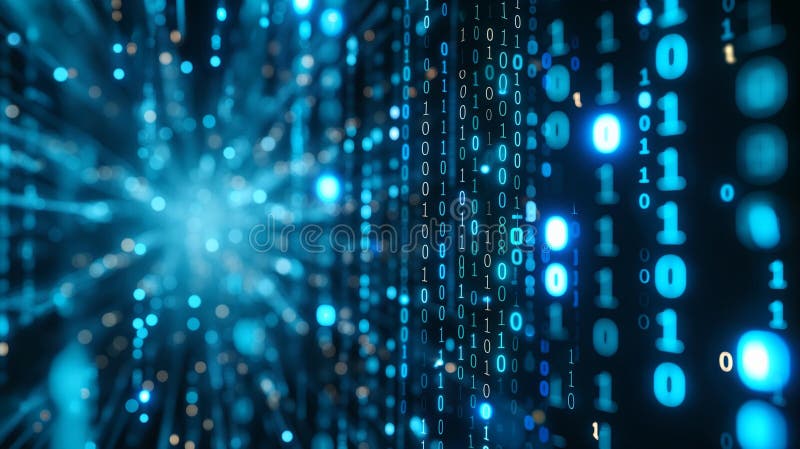 Abstract Dark Blue Digital Background. Big Data Digital Code Stock ...