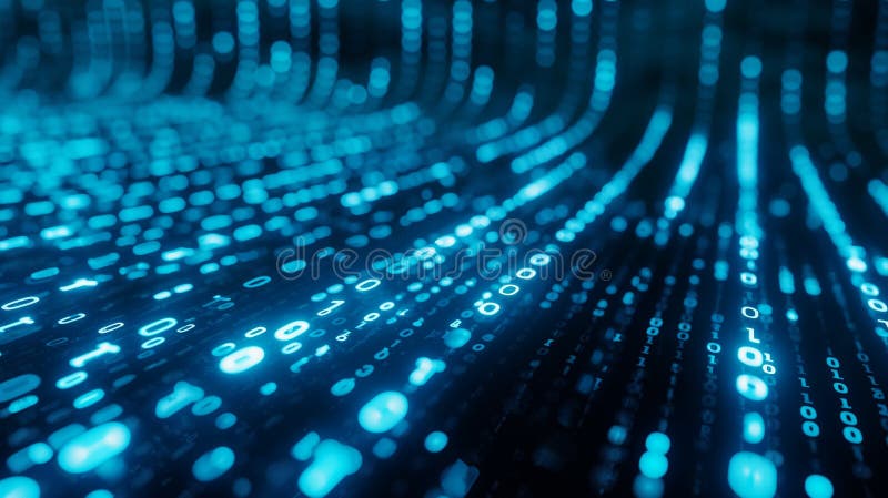 Abstract Dark Blue Digital Background. Big Data Digital Code Stock Photo - Image of element ...